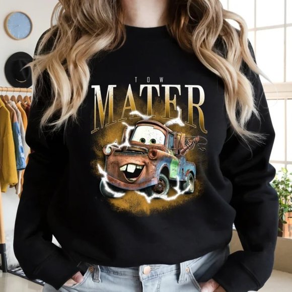 Gildan | Sweaters | Disney Cars Lightning Mcqueen And Tow Mater Graphic ...
